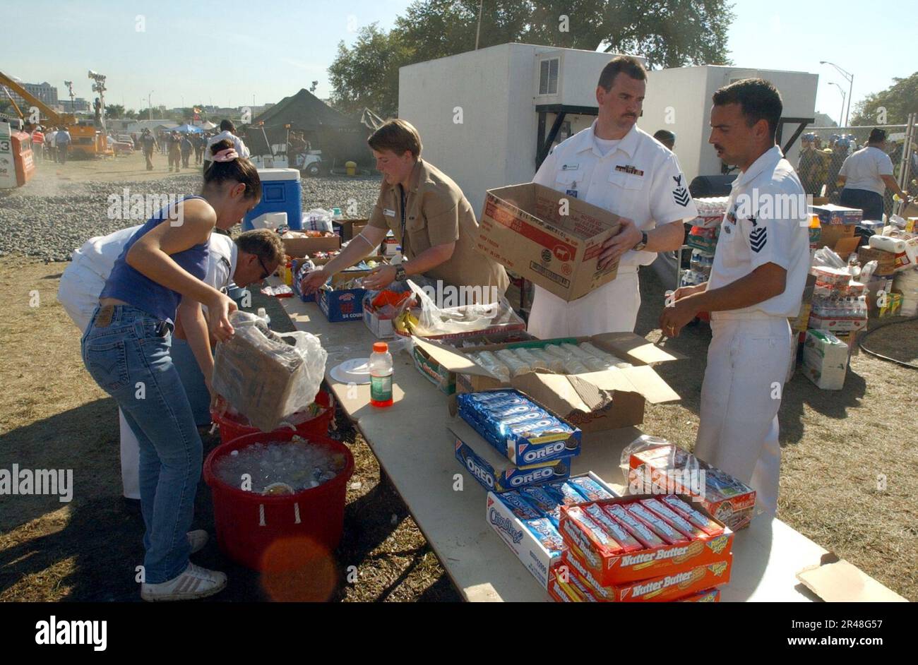 US Navy Military members keep food and beverages stocked Stock Photo ...