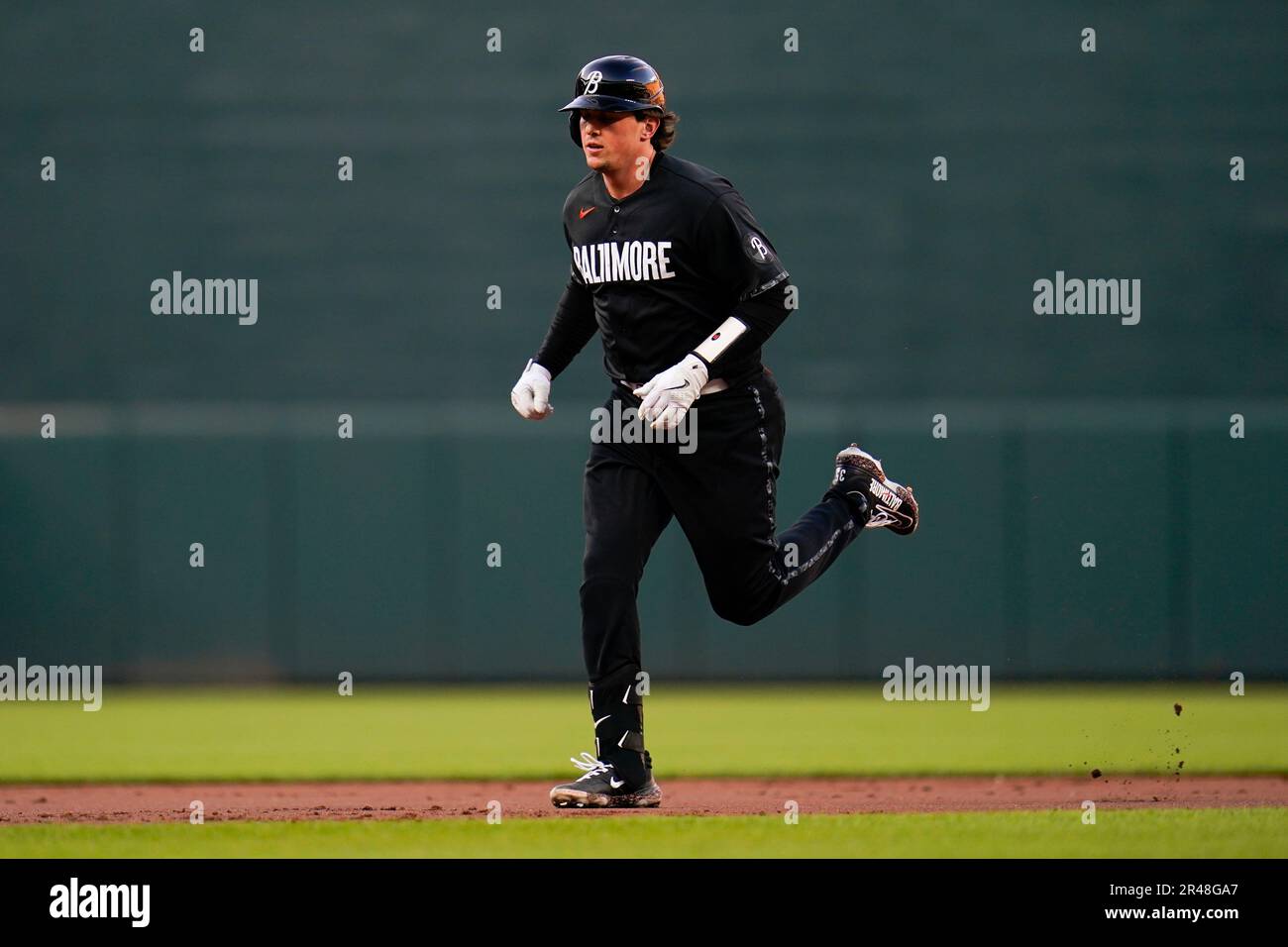 Baltimore Orioles' Adley Rutschman runs the bases after hitting a solo ...