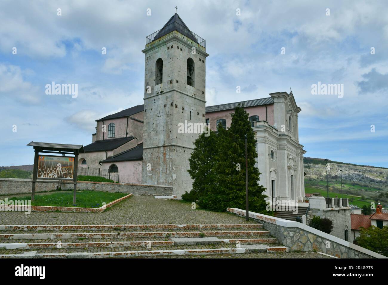 The medieval architecture of Capracotta, a village in the mountains of ...
