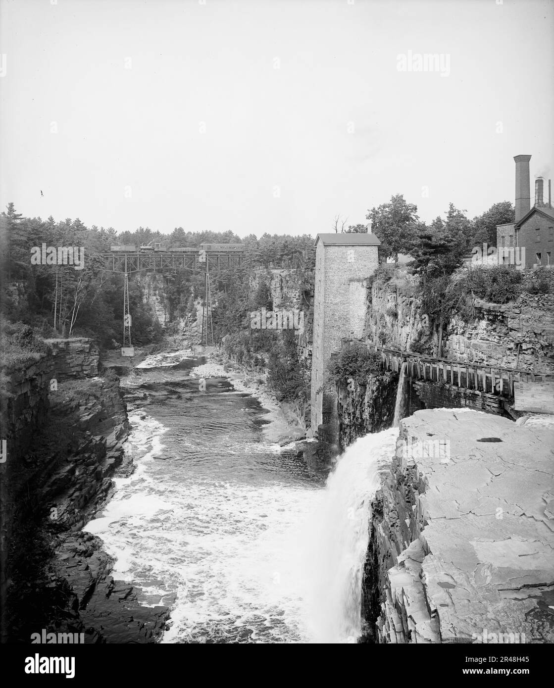 Ausable chasm bridge Black and White Stock Photos & Images - Alamy