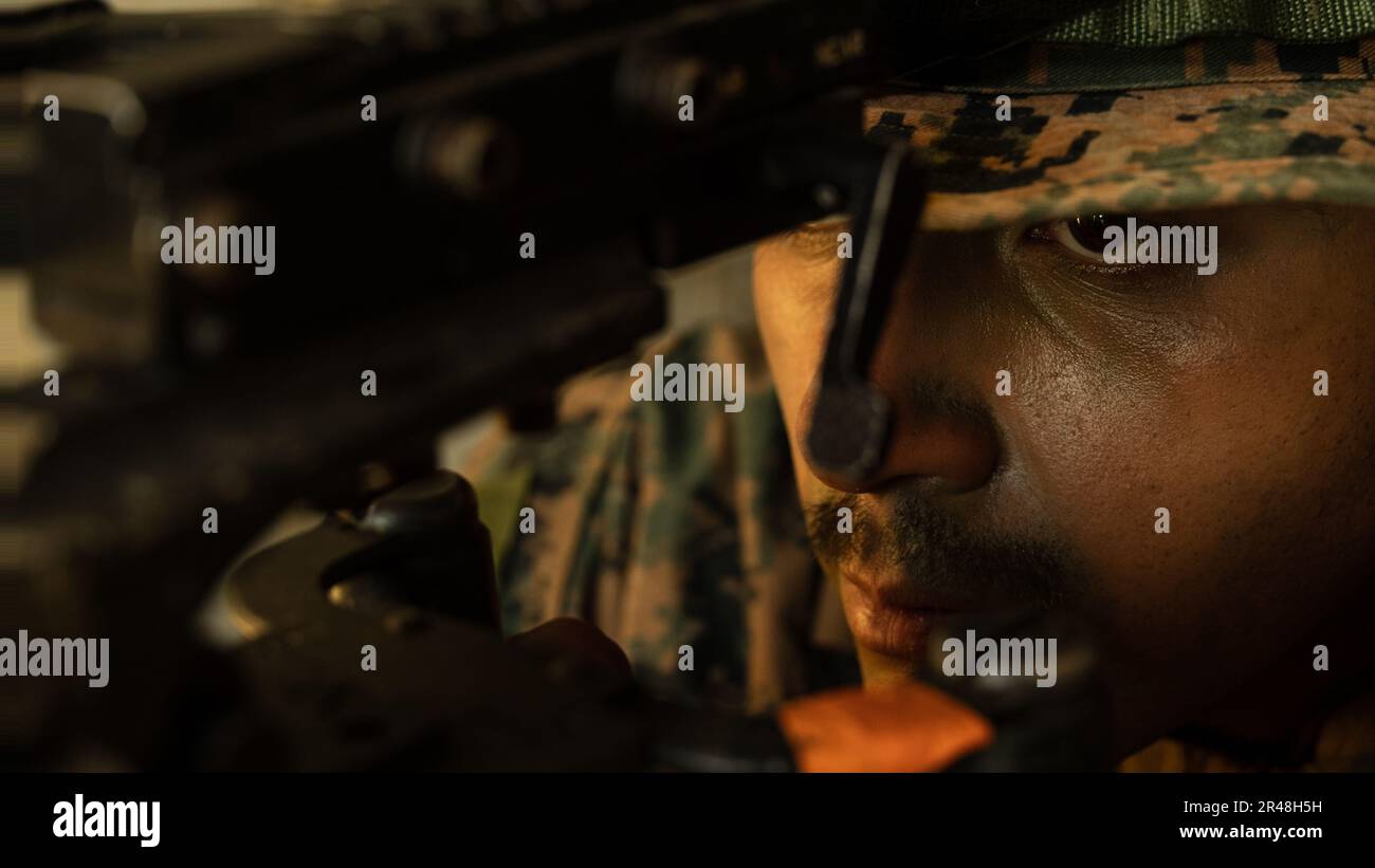 U.S. Marine Corps Lance Cpl. Eric Hernandez, a machine gunner with 1st ...
