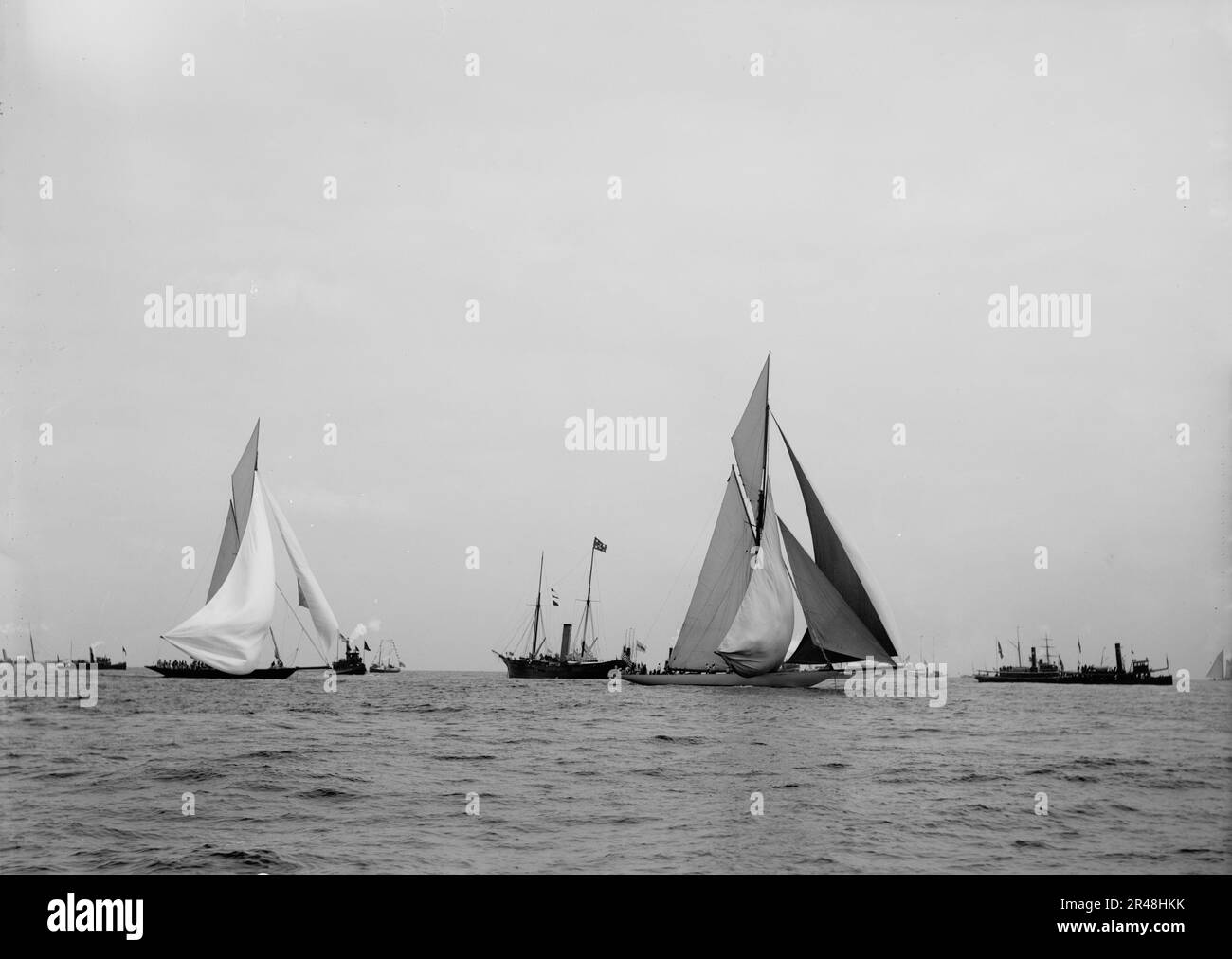 Valkyrie II and Vigilant, the start, 1893 Oct 5 Stock Photo - Alamy