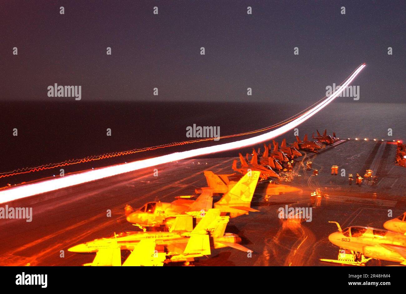 US Navy F-14 Night Launch from CVN 74 Stock Photo - Alamy