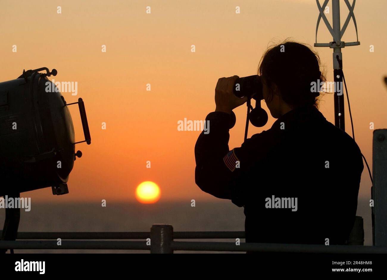 US Navy Sailor on watch for surface contacts Stock Photo - Alamy