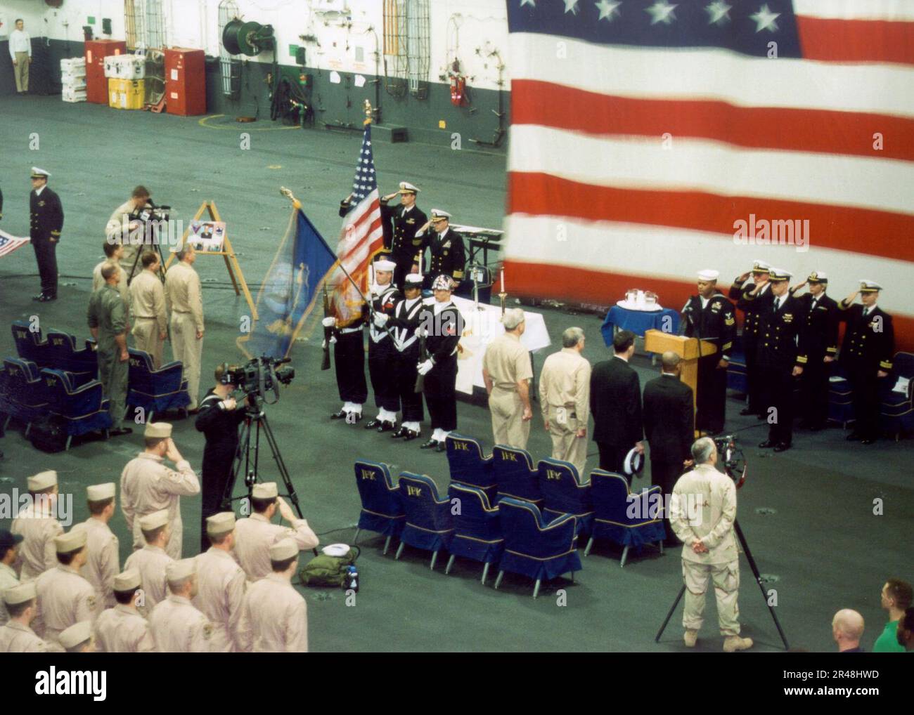 US Navy USS Kennedy - LCDR Blaschum memorial service Stock Photo - Alamy