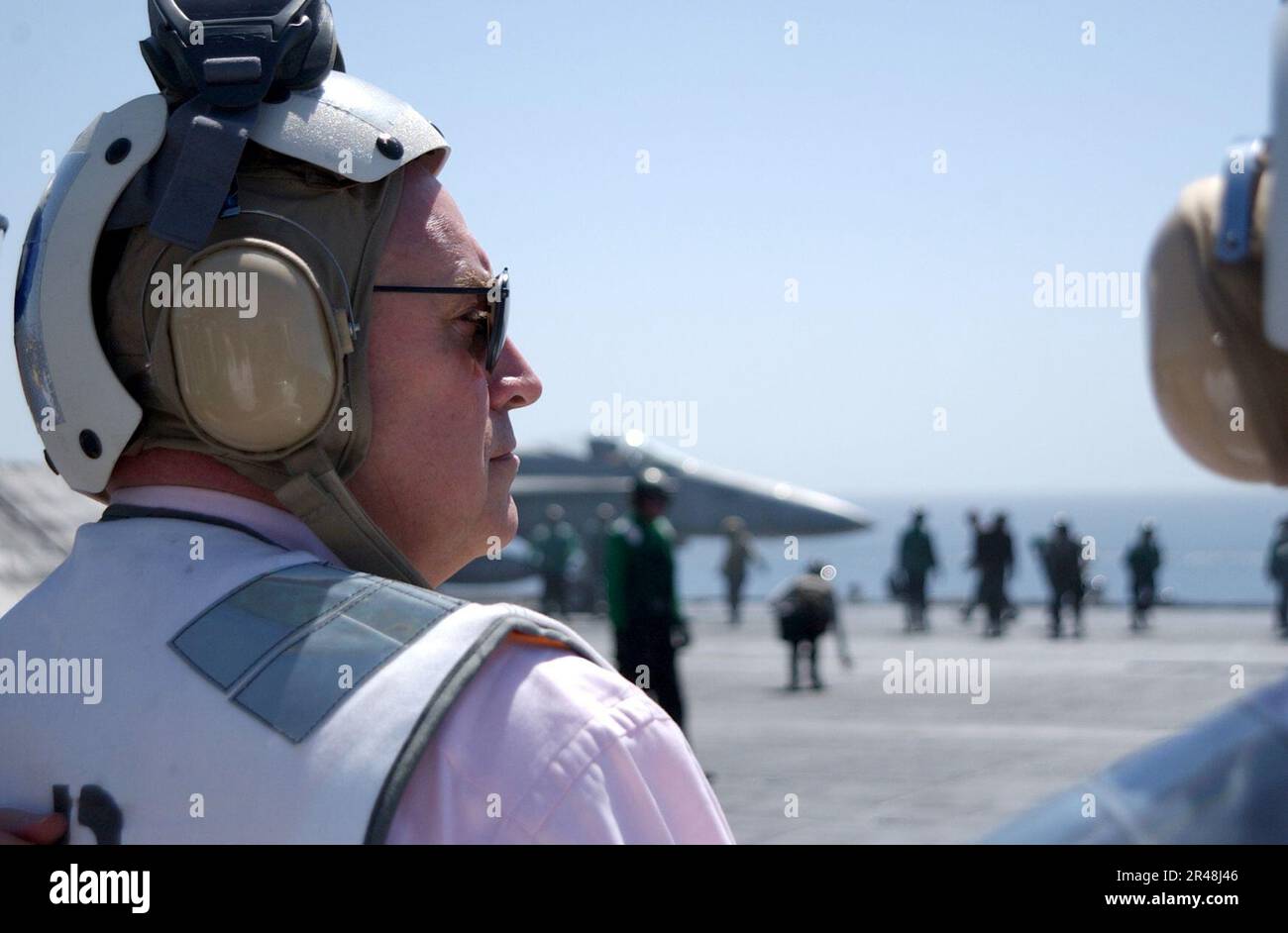US Navy Vice President observes flight operations Stock Photo - Alamy