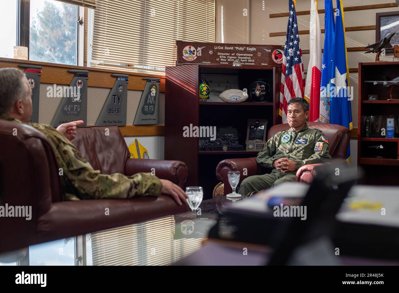 Philippine Air Force Col. Joel Inacay, right, 15th Strike Wing deputy ...