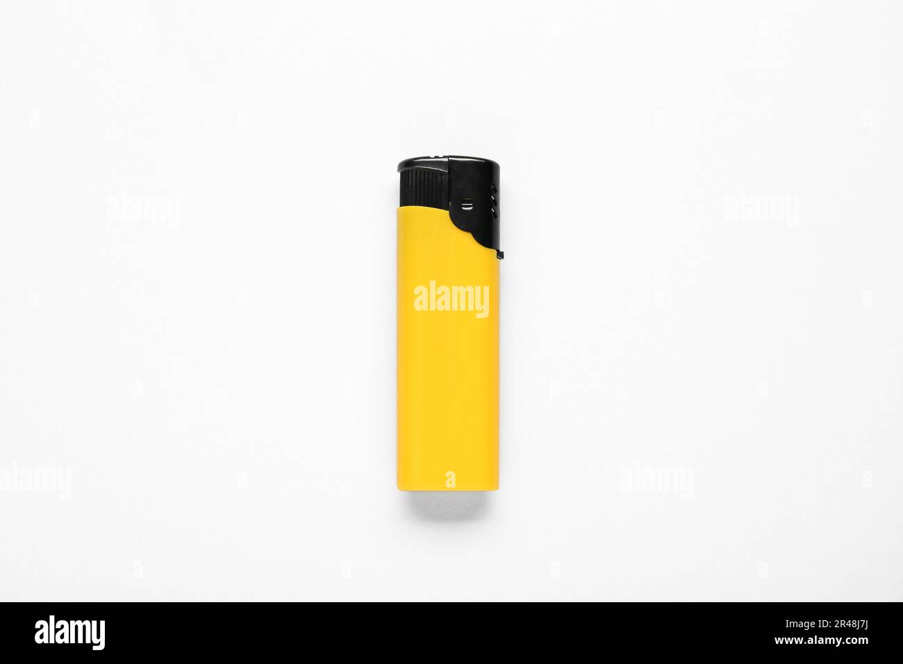 Stylish small pocket lighter on white background, top view Stock Photo ...
