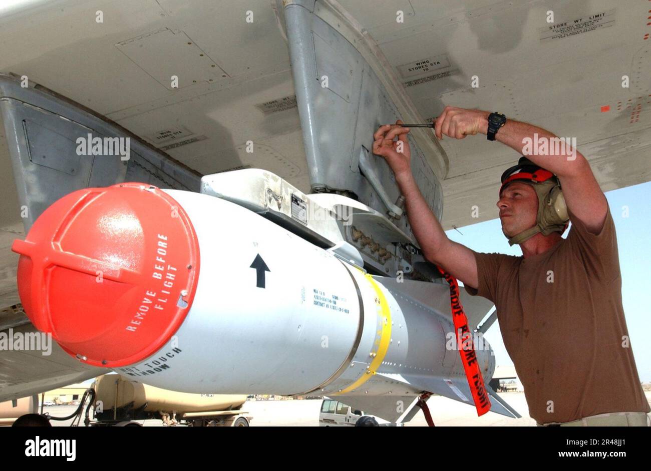 US Navy Ordnanceman Loads a AGM-65 Stock Photo - Alamy