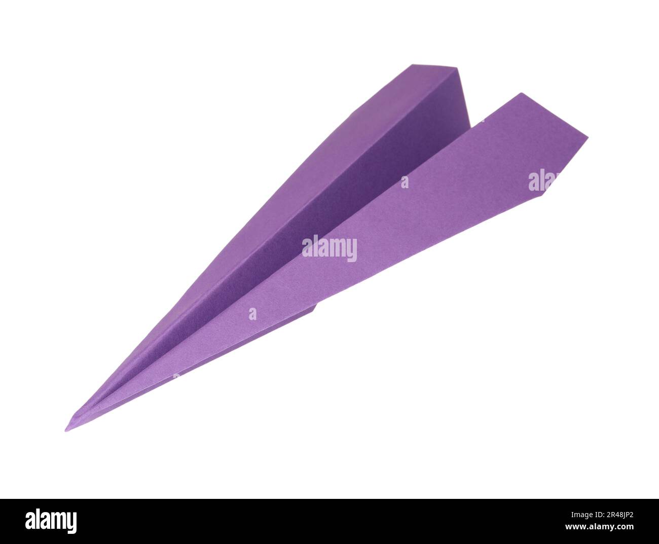 Handmade purple paper plane isolated on white Stock Photo - Alamy