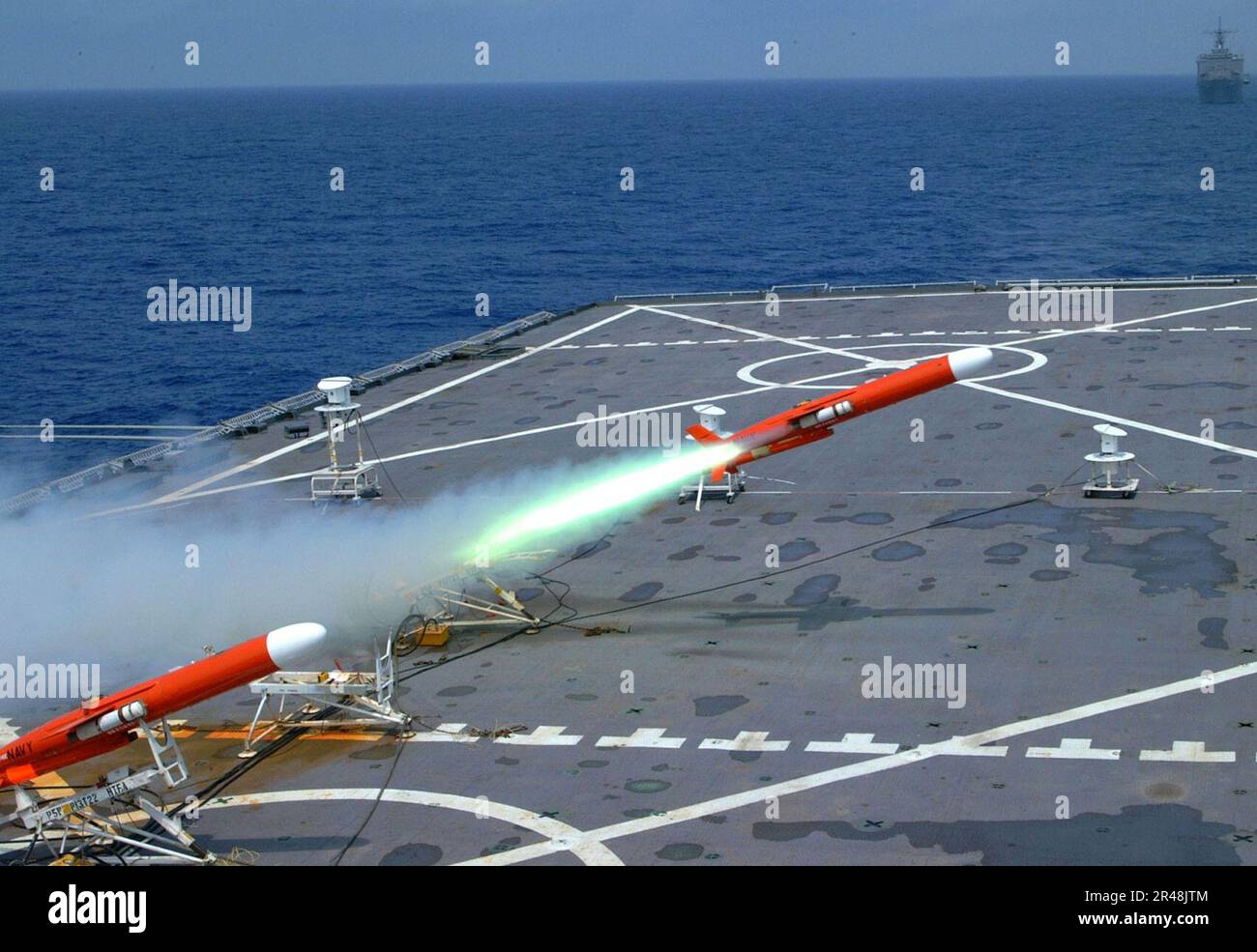 US Navy USS Germantown - BQM-74E target drone launch Stock Photo - Alamy