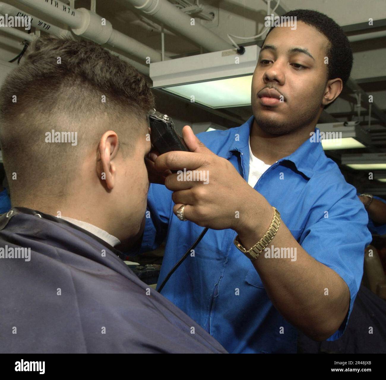 US Navy USS Washington - barber shop Stock Photo - Alamy
