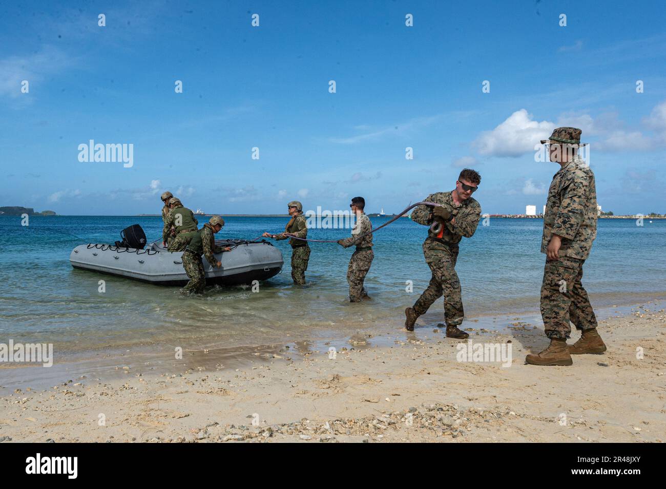 NAVAL BASE GUAM, Santa Rita, Guam (Feb. 14, 2023) Navy Cargo Handling ...