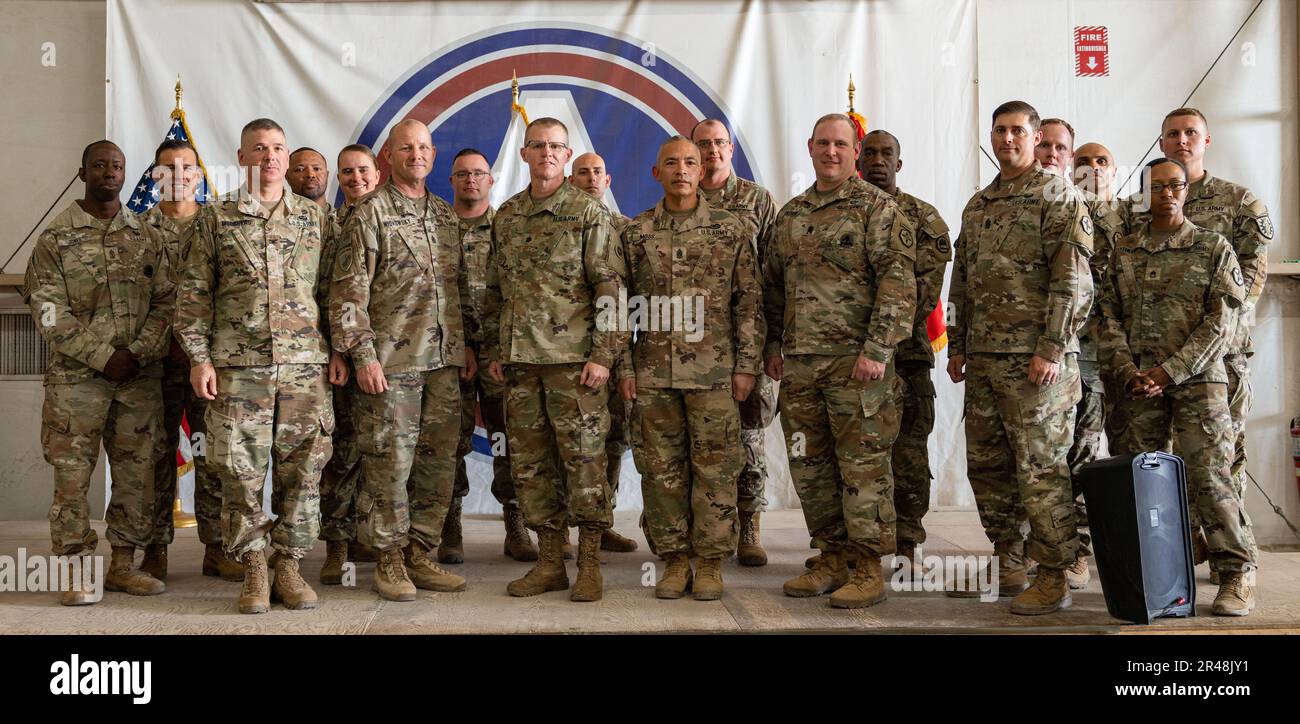 U.S. Army senior leaders with the 369th Sustainment Brigade and the ...