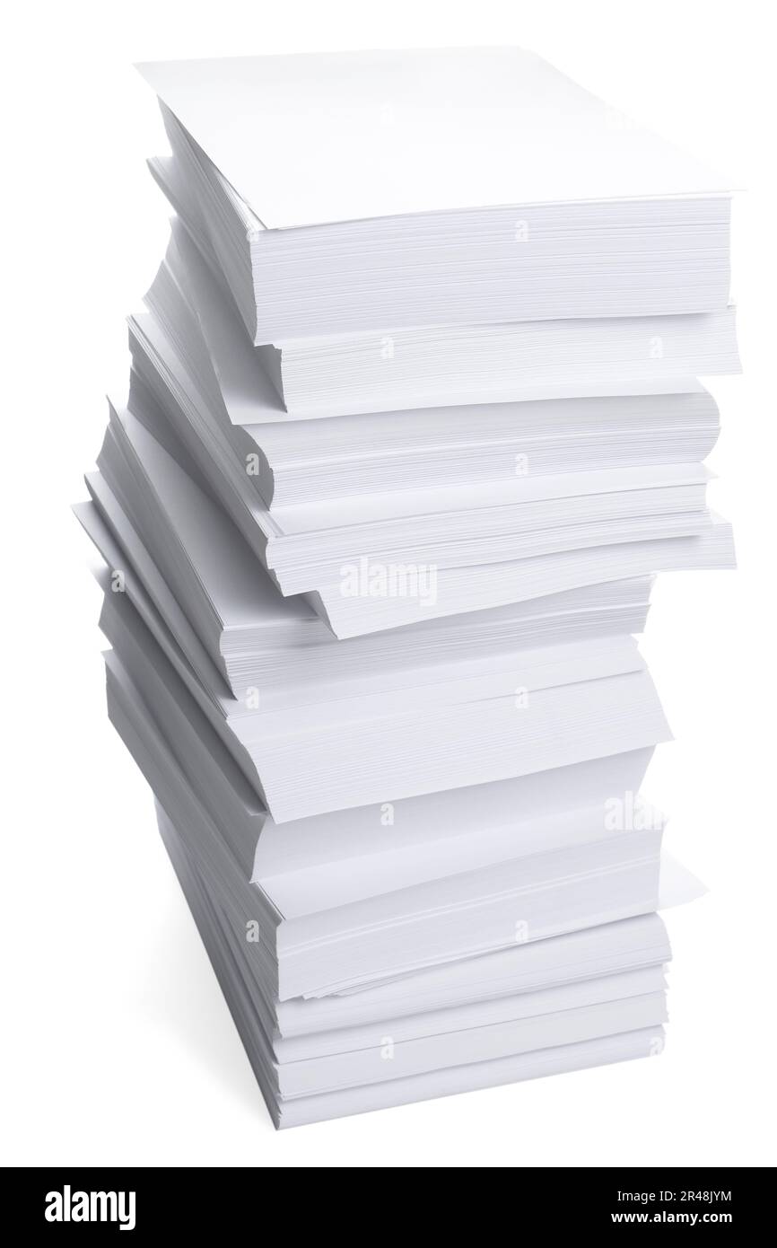 Stack of paper sheets on white background Stock Photo - Alamy