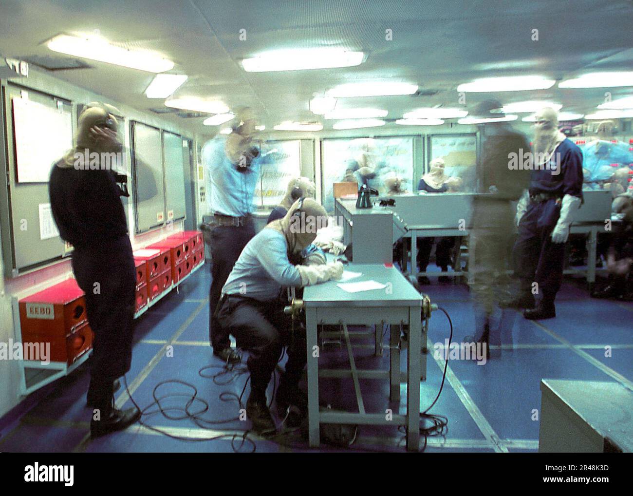 US Navy USS Washington - Damage Control Central Stock Photo - Alamy