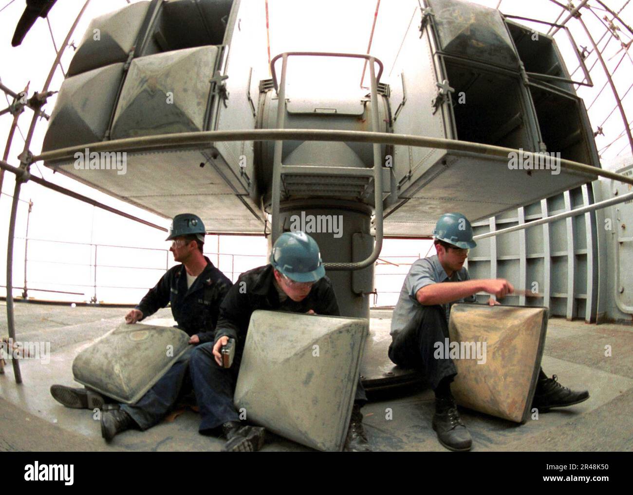 US Navy Missile launcher maintenance Stock Photo - Alamy