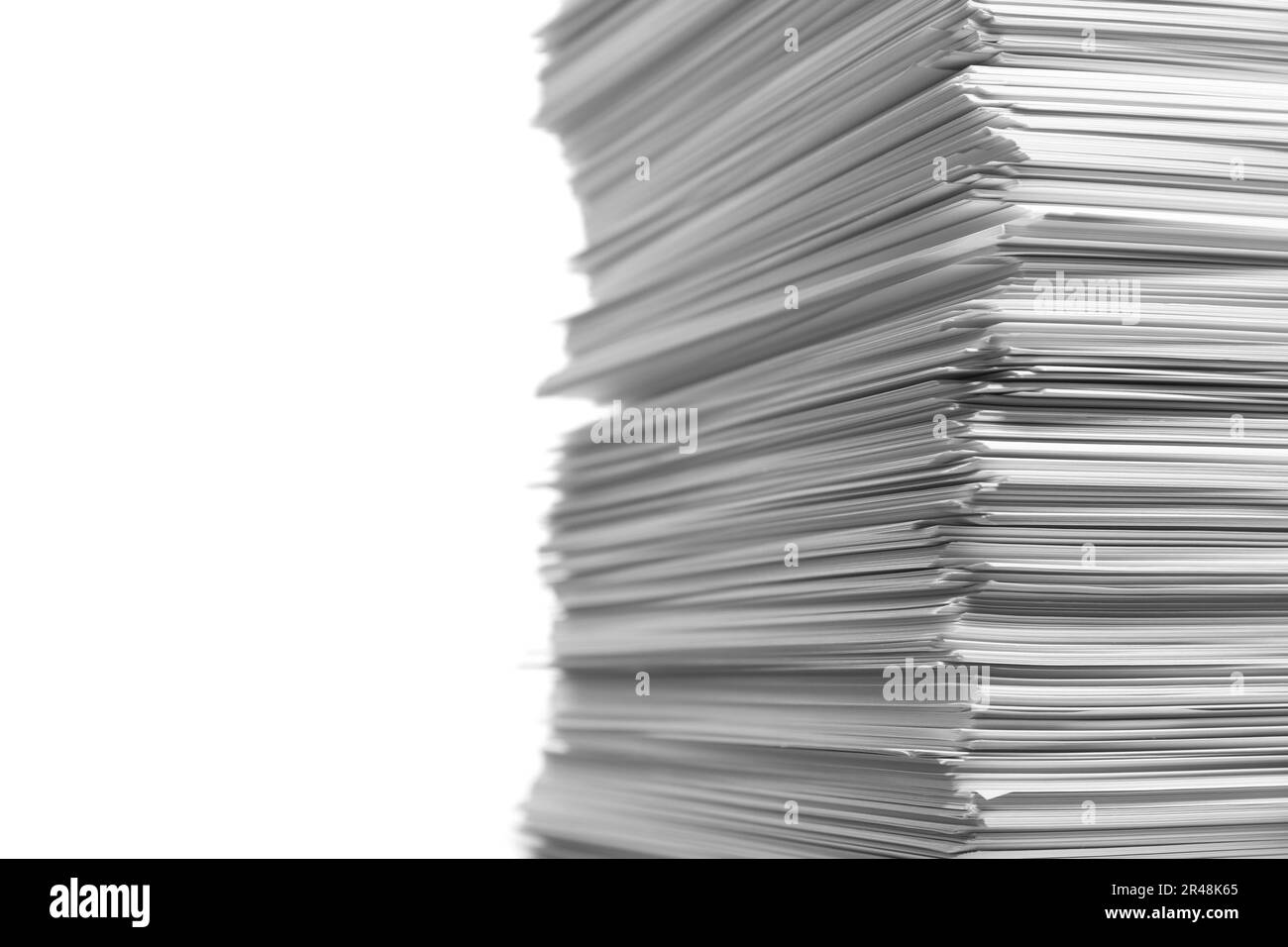 Stack of paper sheets on white background Stock Photo - Alamy