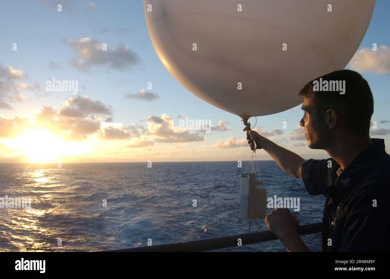 US Navy USS Kitty Hawk - weather balloon Stock Photo - Alamy