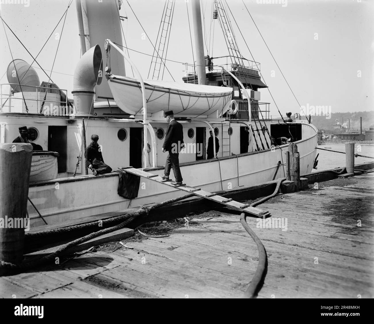 Pilot boat and lifeboat Black and White Stock Photos & Images - Alamy