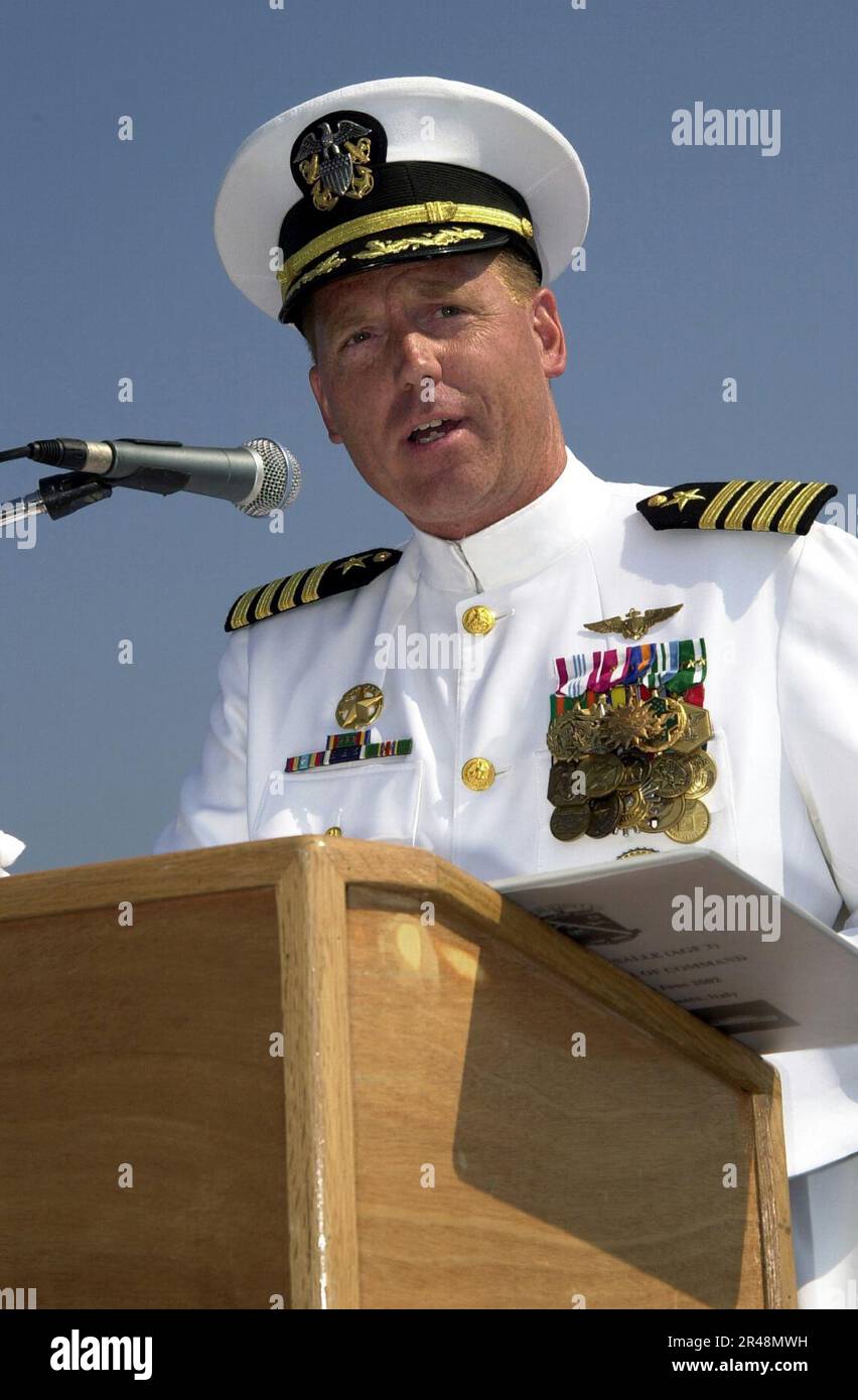 US Navy Change of Command ceremony aboard USS La Salle Stock Photo - Alamy