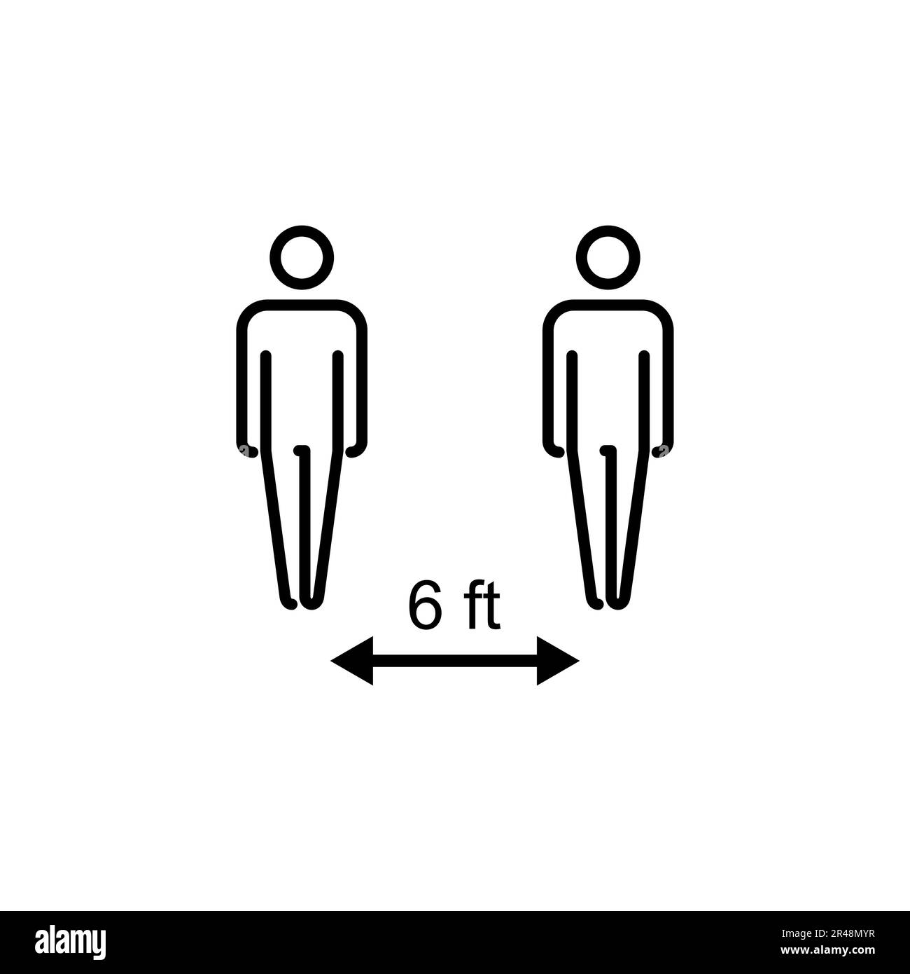 Social distance icon vector. social distancing icon. self quarantine ...