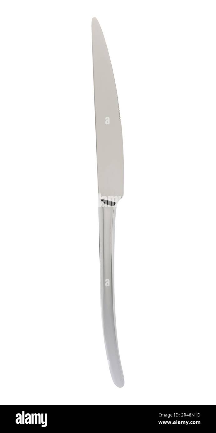 New shiny knife isolated on white, top view Stock Photo - Alamy