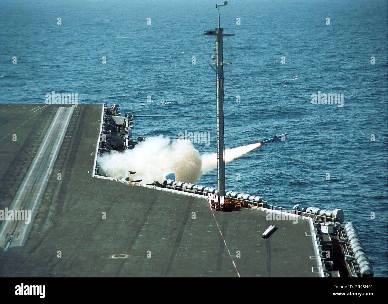 US Navy A NATO ''Sea Sparrow'' Missile launches from aboard USS George ...