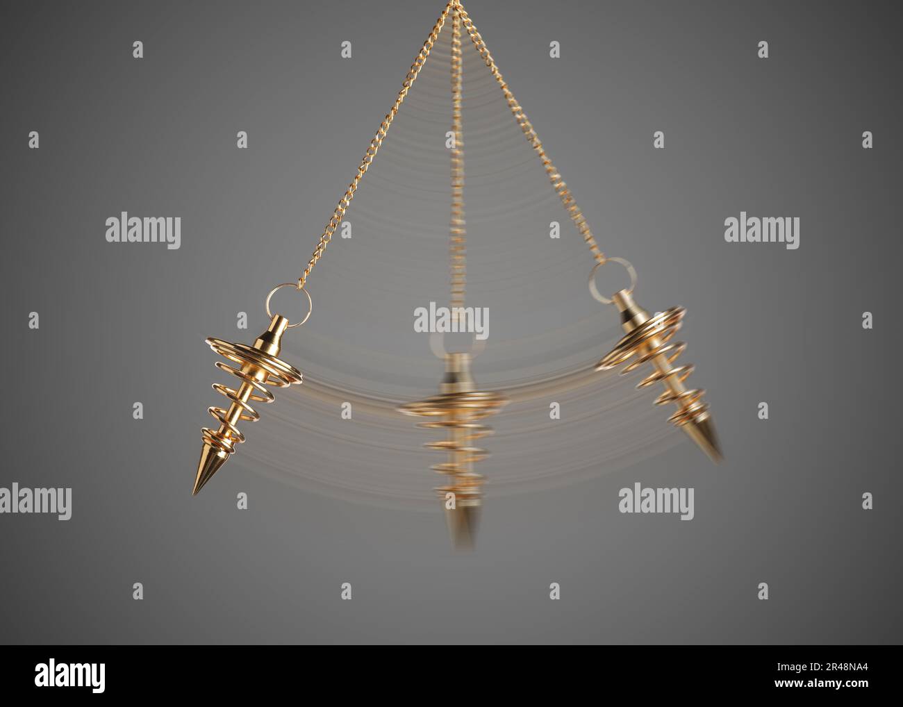 Hypnosis session. Pendant swinging on grey background, motion effect ...