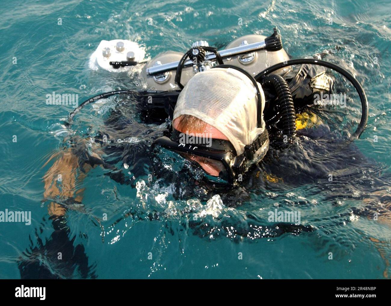 US Navy Diver returns from mission in the Arabian Gulf region Stock ...