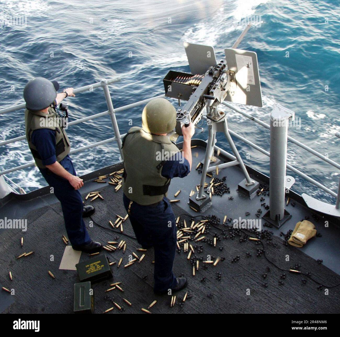 US Navy Gunner's Mates aboard the destroyer USS Fife (DD 991 Stock ...