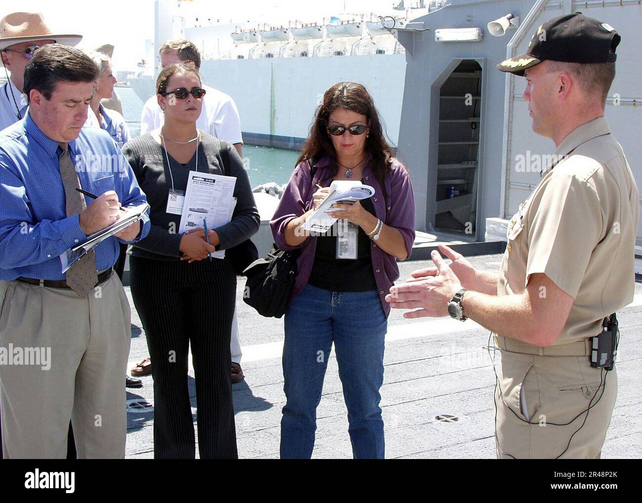 US Navy Media interview aboard HSV-X1 Stock Photo - Alamy