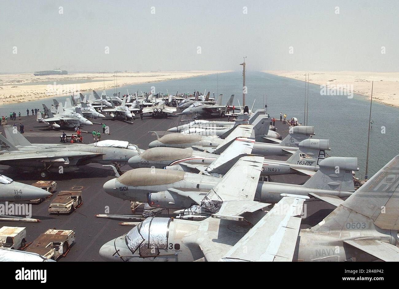 US Navy CV 67 passes through the Suez Canal Stock Photo - Alamy