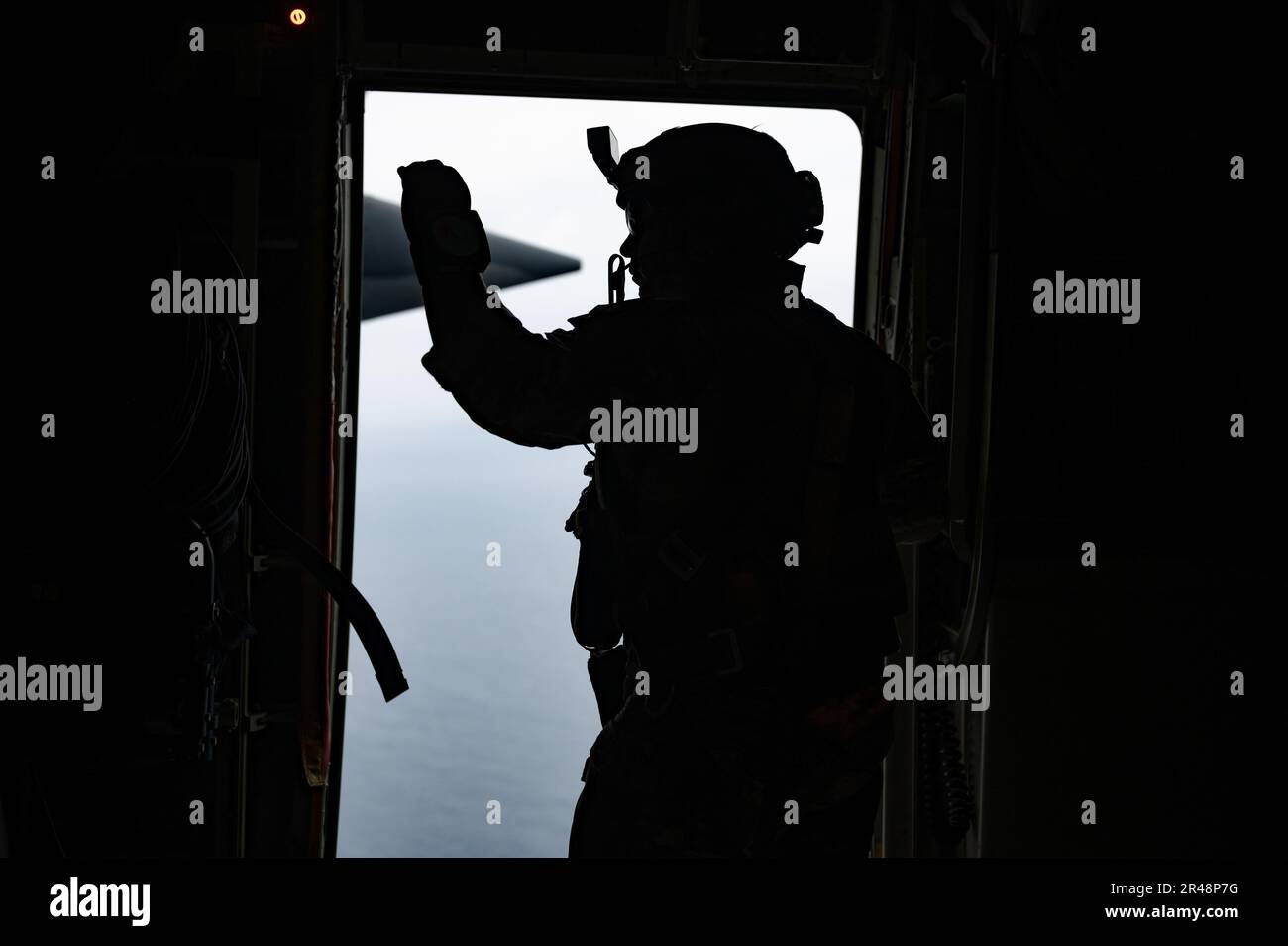 A U.S. Air Force jumpmaster with the 320th Special Tactics Squadron ...