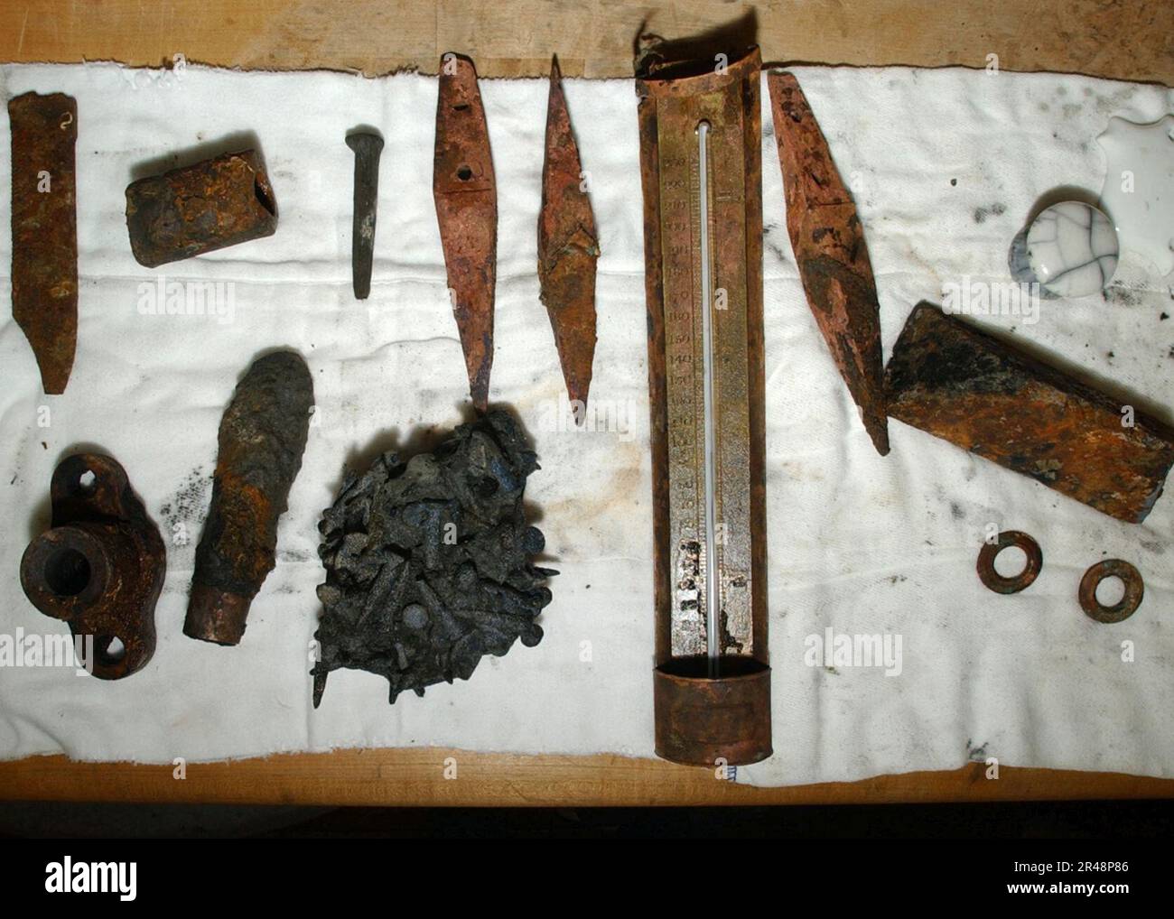US Navy Artifacts recovered from the USS Monitor Stock Photo - Alamy