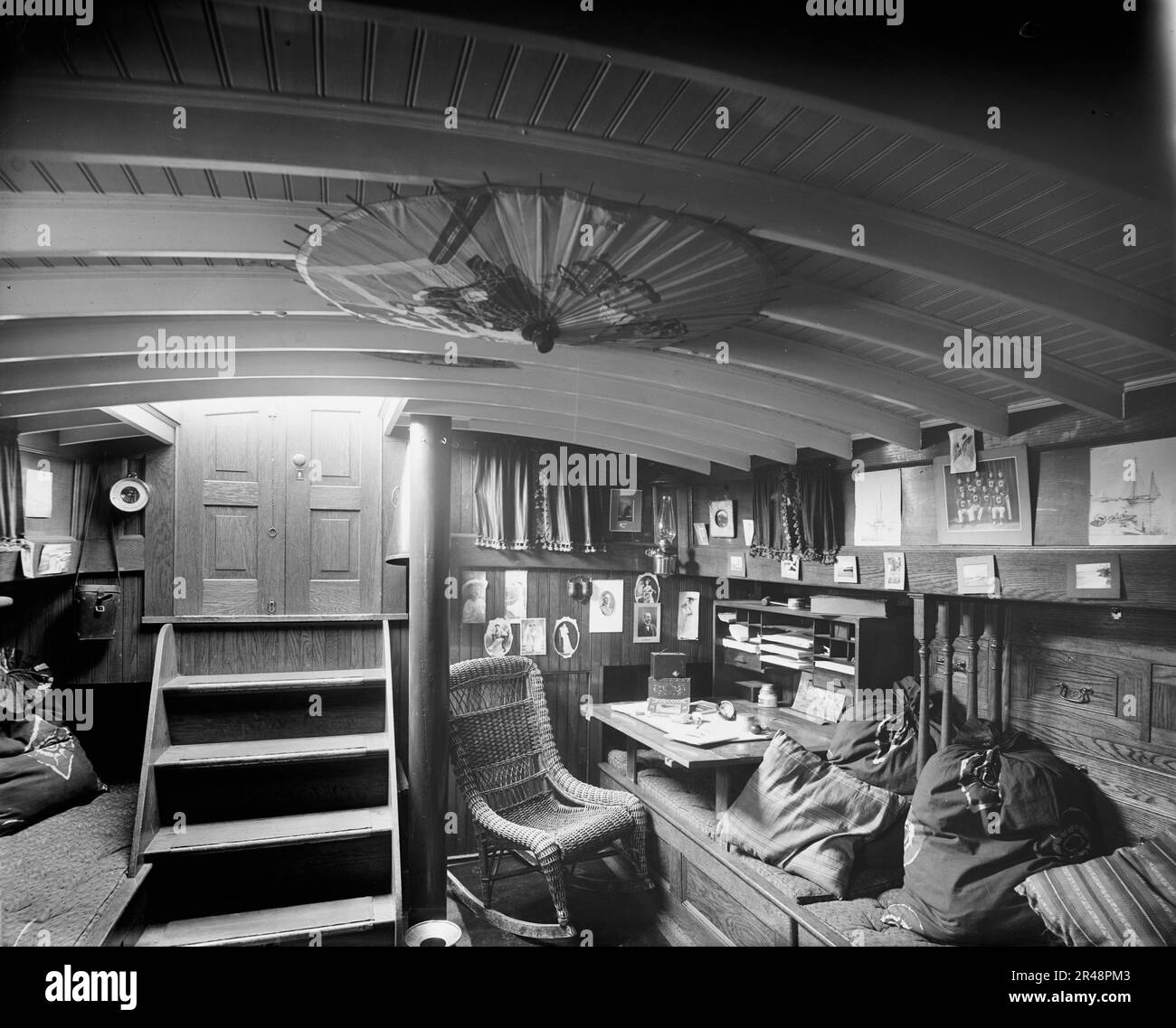 Yacht Suedon [sic], cabin interior, between 1904 and 1910 Stock Photo ...