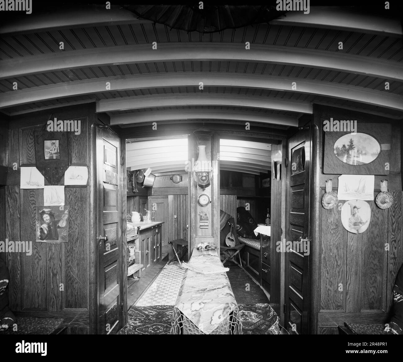 Interior boat saloon Black and White Stock Photos & Images - Alamy