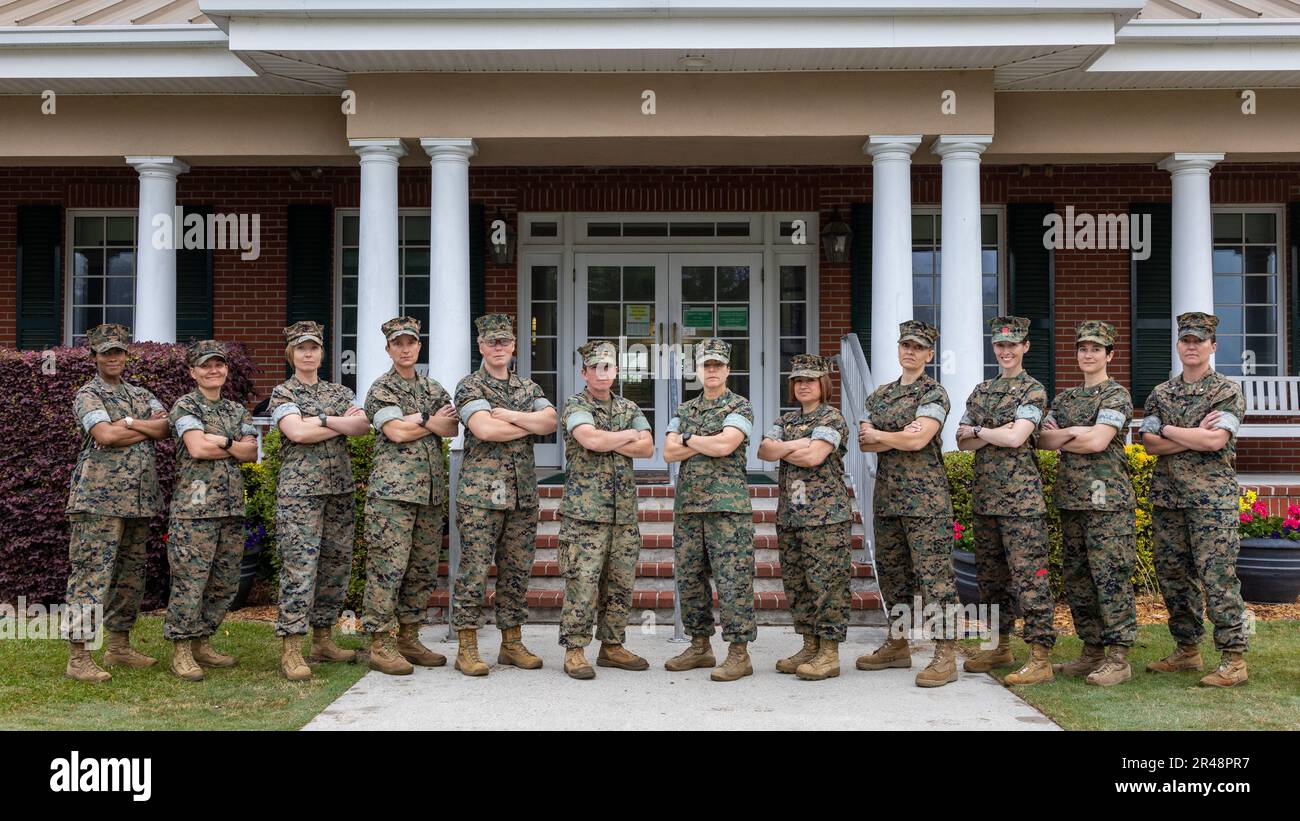 U.S. Marine Corps leaders with Marine Corps Instillation East, pose for ...