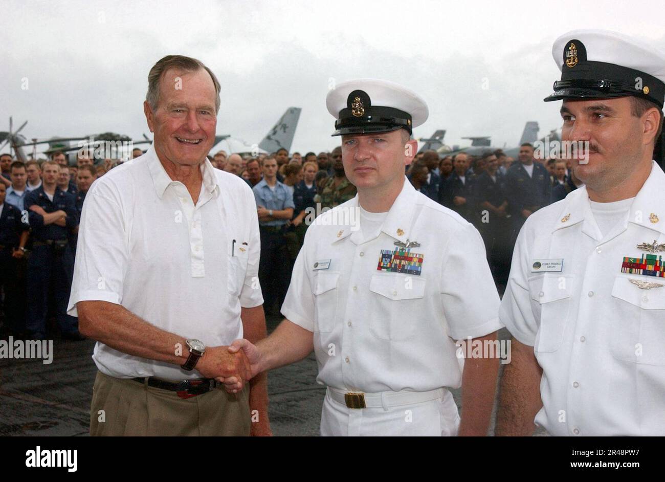 US Navy Former U.S. President George H. W. Bush congratulates Sailor ... US Navy Former U.S. President George H. W. Bush congratulates Sailor ...