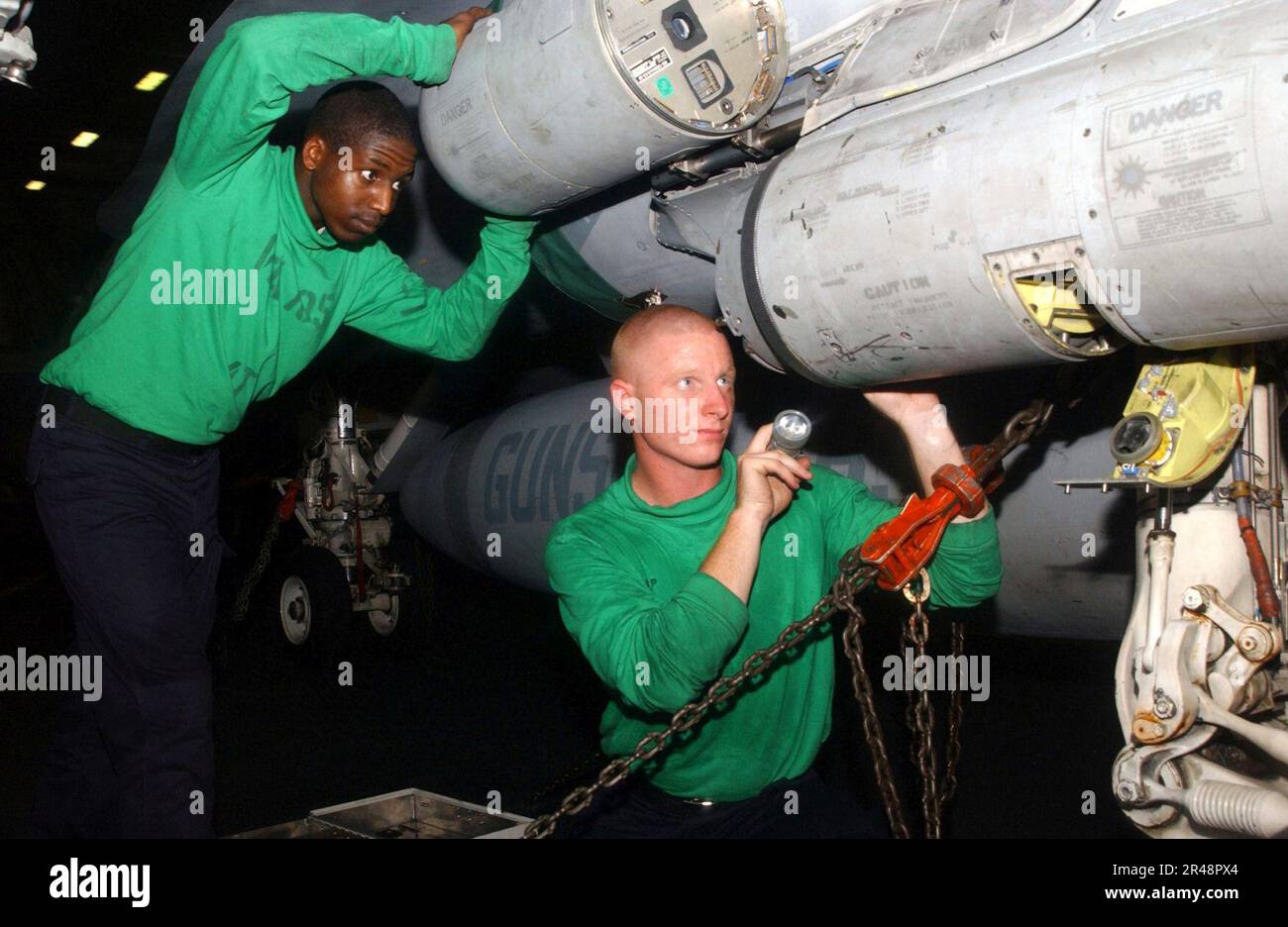 US Navy replace an infrared receiver on the Forward Looking Infrared ...