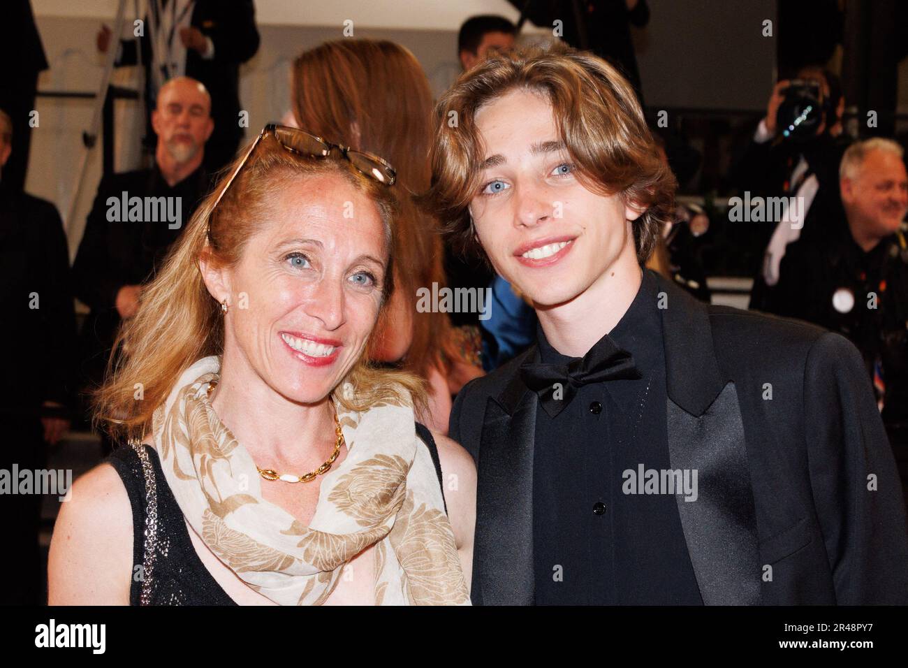 Cannes, France. 26th May, 2023. Raphael Luce mother Karine Mauffrey ...