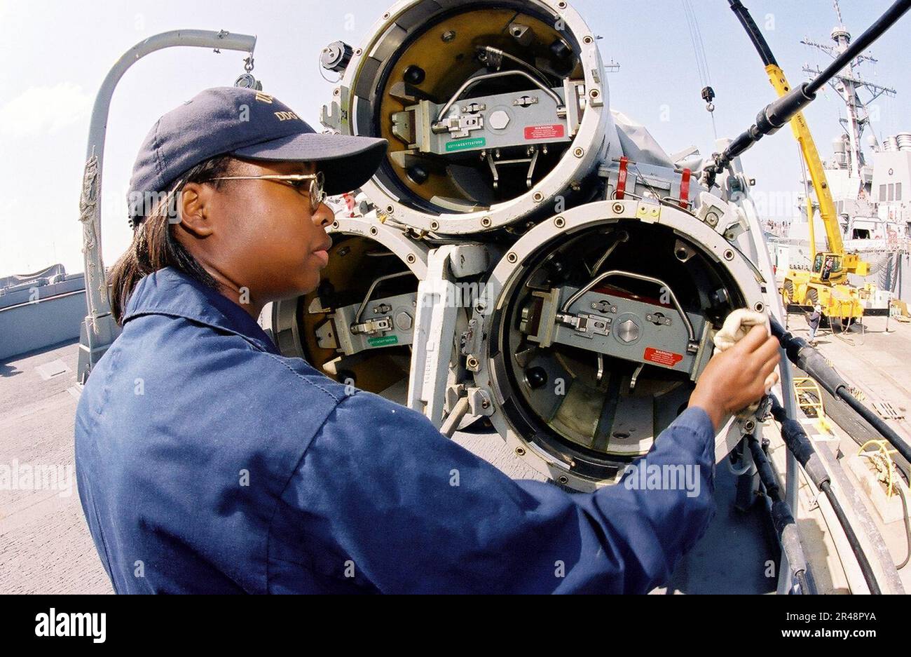 US Navy Maintenance on the MK46 torpedo launcher Stock Photo - Alamy