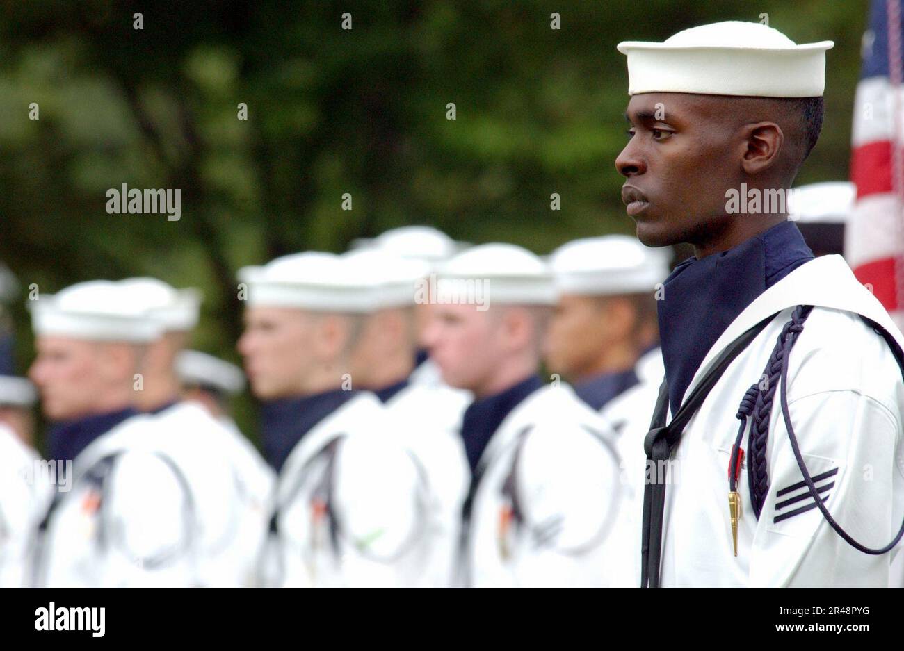 US Navy Sailor assigned to the U.S. Navy's Ceremonial Guard stands at attention Stock Photo - Alamy