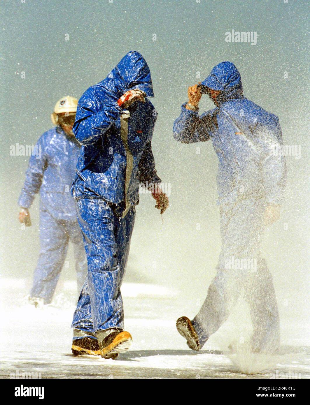 US Navy checking the AFFF sprinklers aboard USS Carl Vinson Stock Photo ...