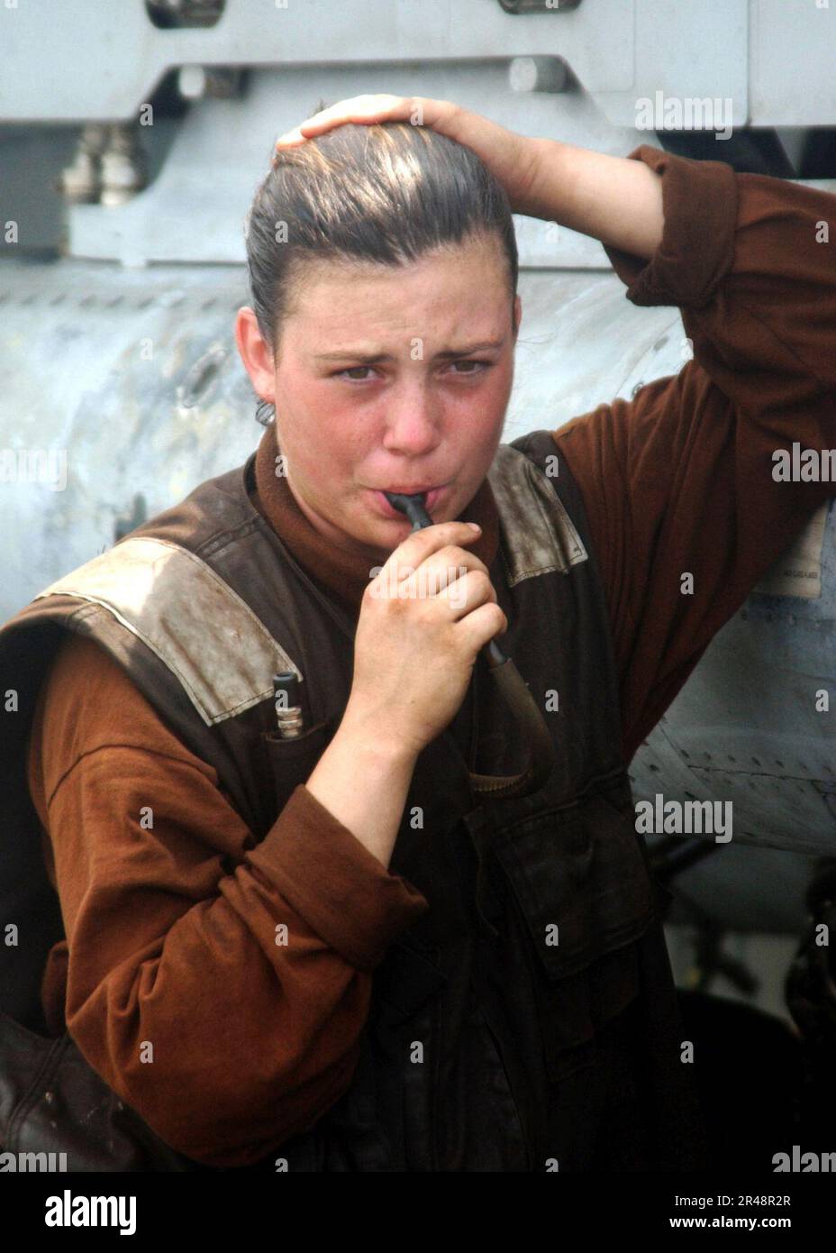 US Navy A water break from flight operations in the searing heat of the ...
