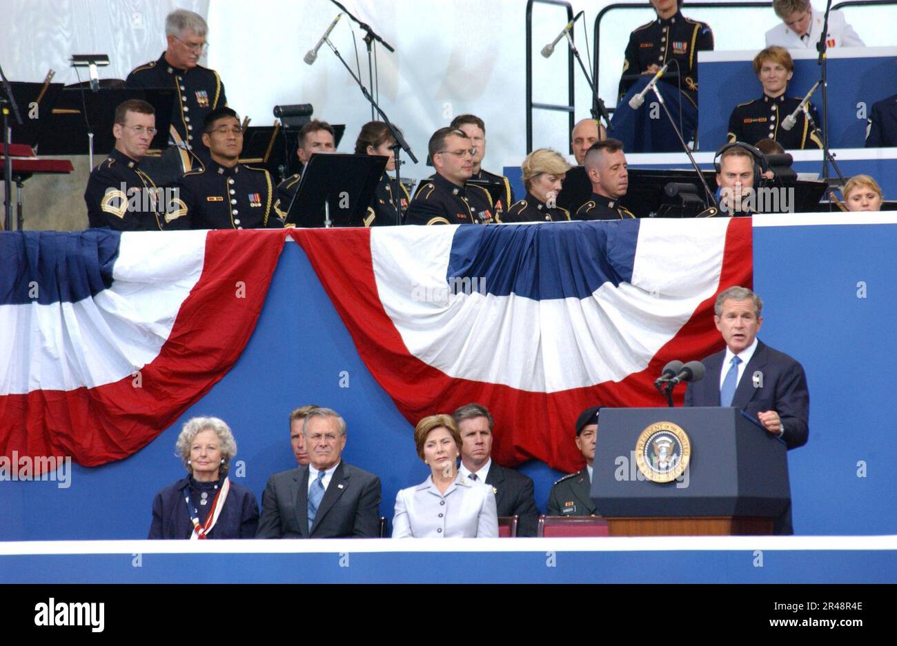 US Navy President Bush speaks at Pentagon Observance on the first ...