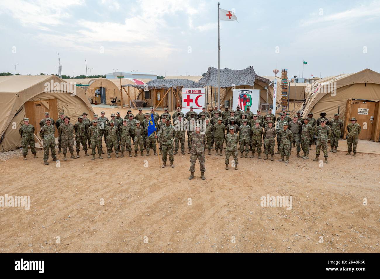 U.S. Air Force Airmen and Soldiers assigned to the 378th Expeditionary ...