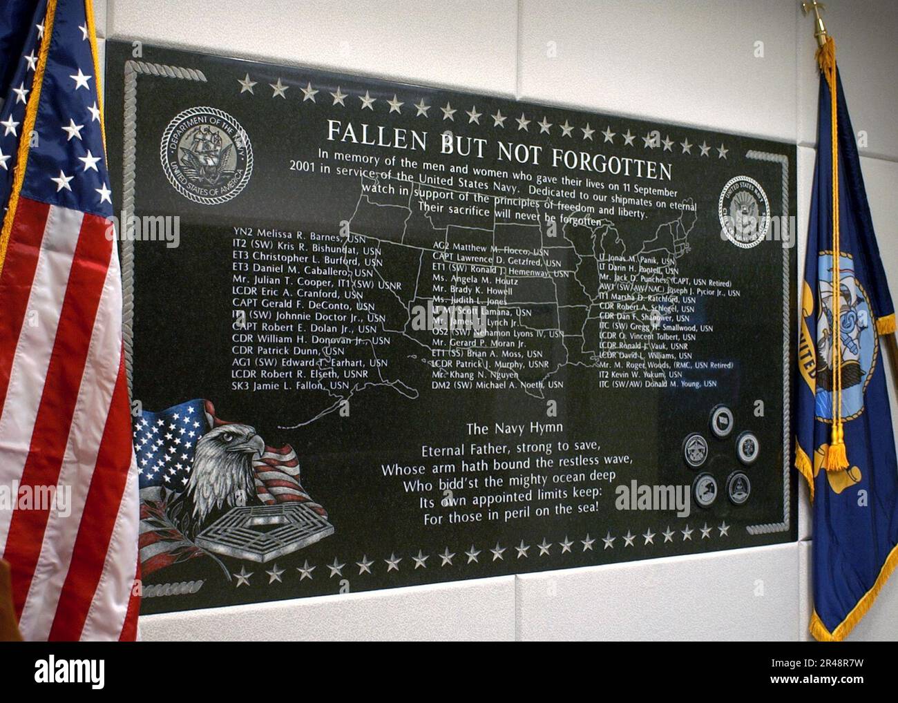 US Navy Memorial wall located near the Navy's newly reconstructed Navy ...