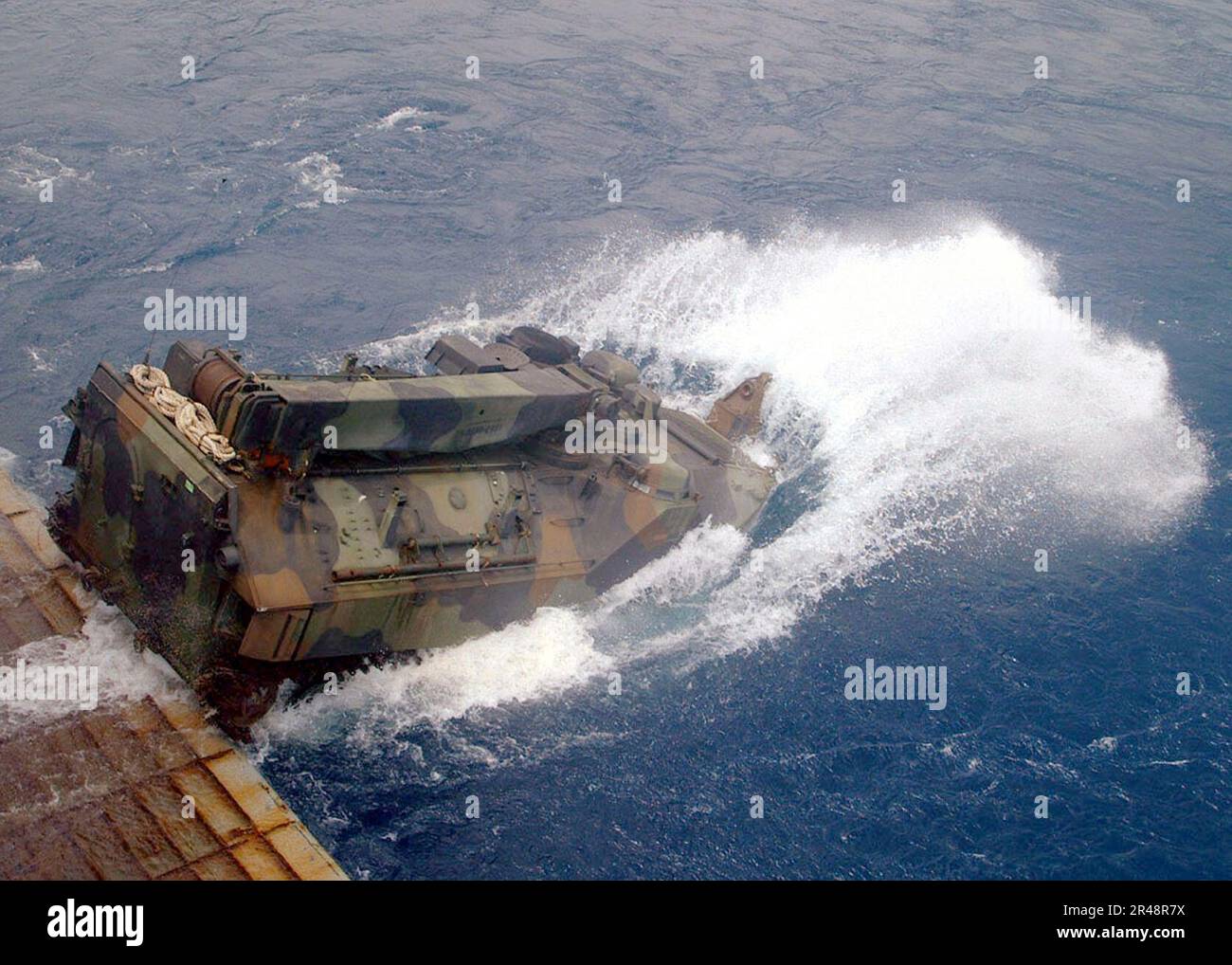 US Navy AAV launches from the well deck Stock Photo - Alamy