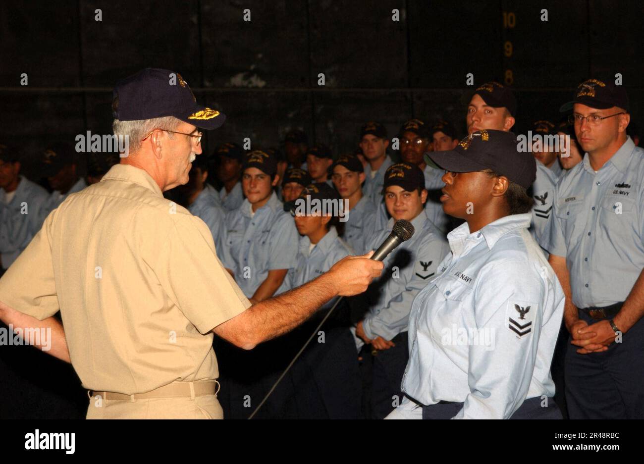 US Navy Admiral's call on the USS Harper's Ferry Stock Photo - Alamy